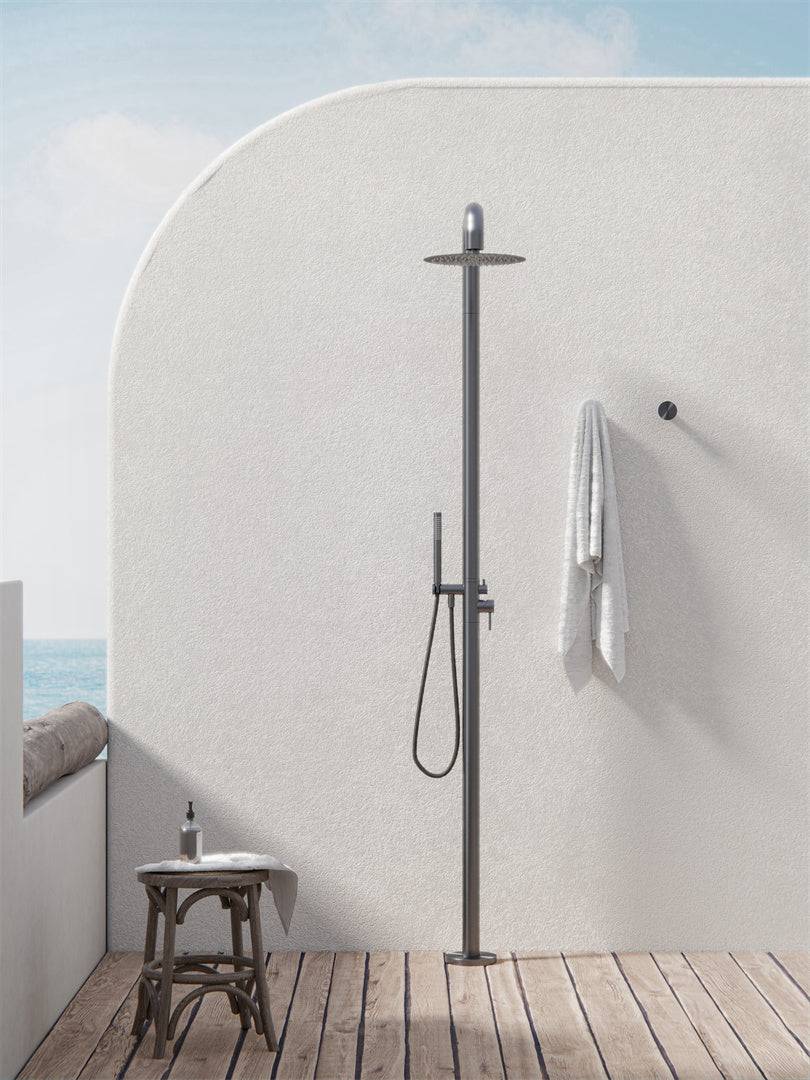 Zen SS316L Outdoor Freestanding Shower Column, Graphite | QEBS Builders Warehouse