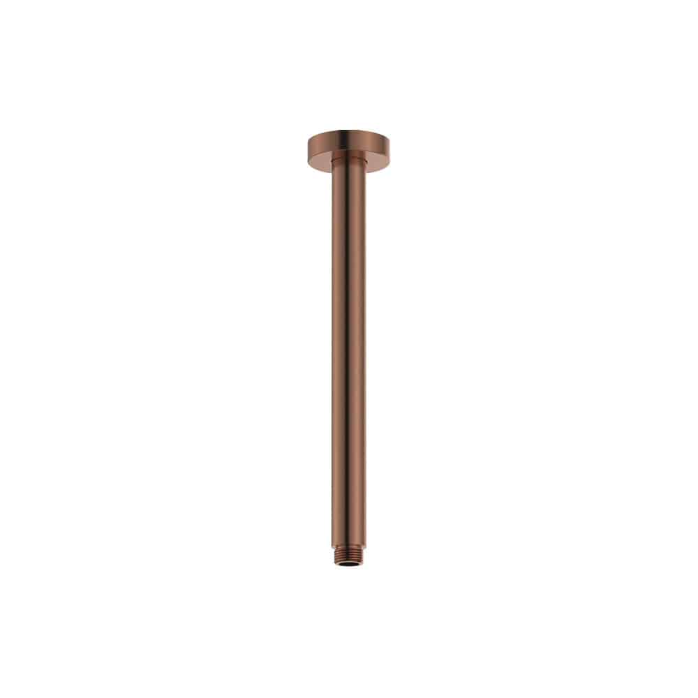 Round Shower Dropper, 300mm, Brushed Copper | QEBS Builders Warehouse