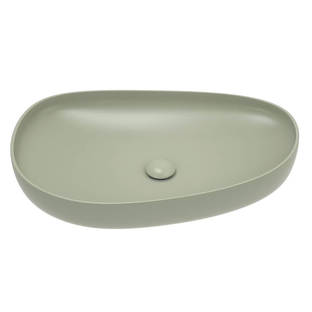 Pebble Large Above Counter Basin, Matte Olive | QEBS Builders Warehouse