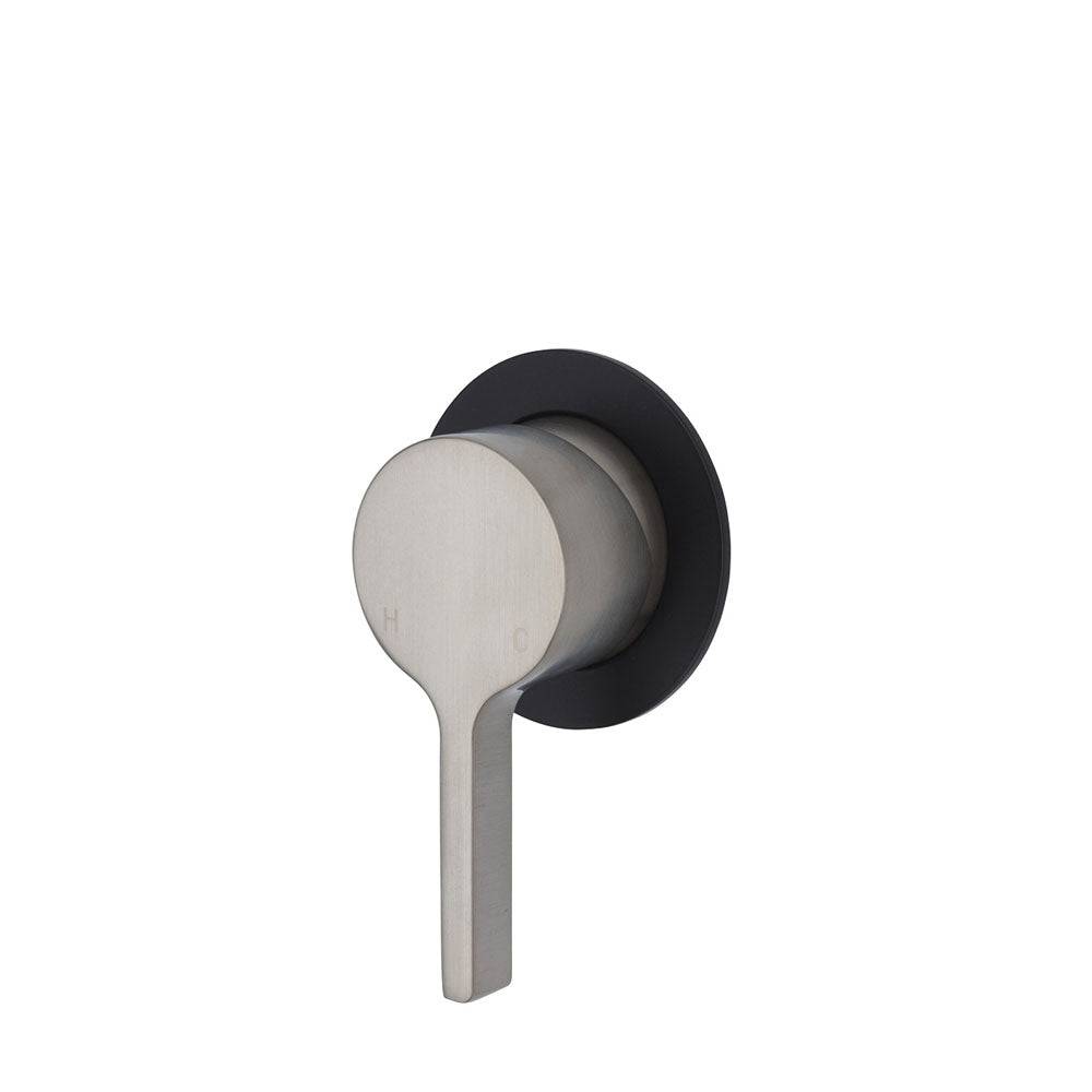 Sansa Wall Mixer, Brushed Nickel / Matte Black | QEBS Builders Warehouse