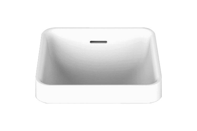 Sava Semi-Inset Square Basin, Matte White | QEBS Builders Warehouse