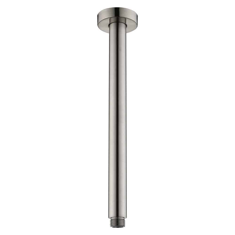 Round Ceiling Dropper 300mm, Brushed Nickel — QEBS